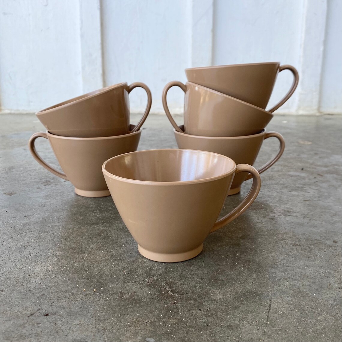 Vintage Set of 6 Brown Lenotex Melmac Cups - Etsy