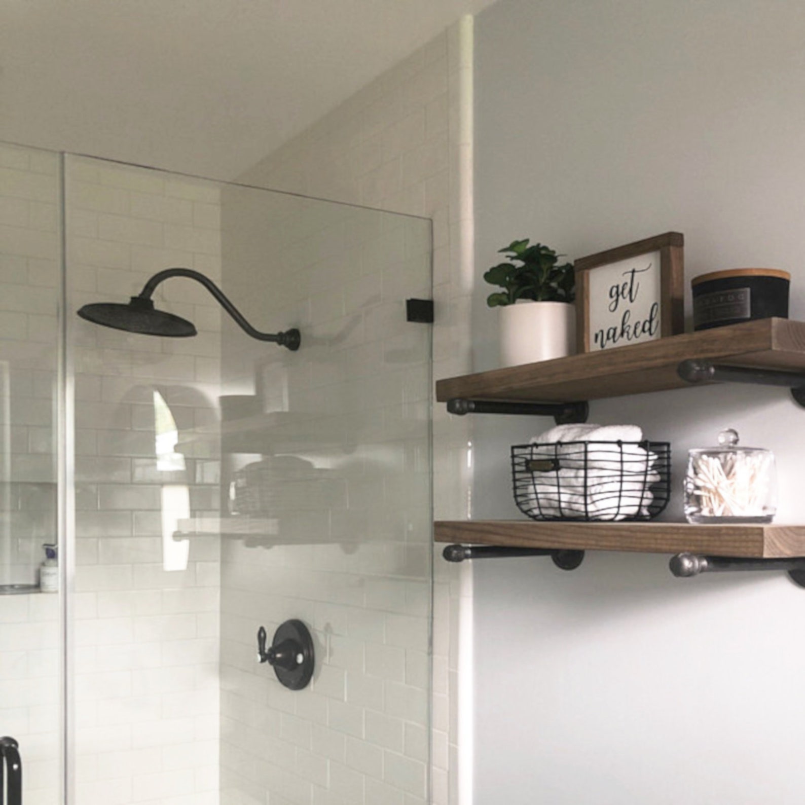 A Rustic Floating Shelf Coffee Bar Kitchen Shelves - Etsy