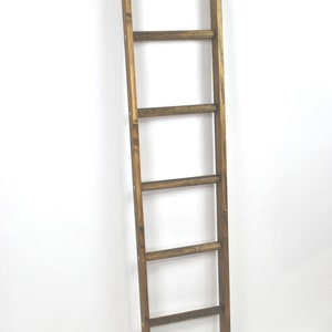Walnut Stained Rustic Ladder, 6' Rustic Ladder, Farmhouse Quilt Ladder ...