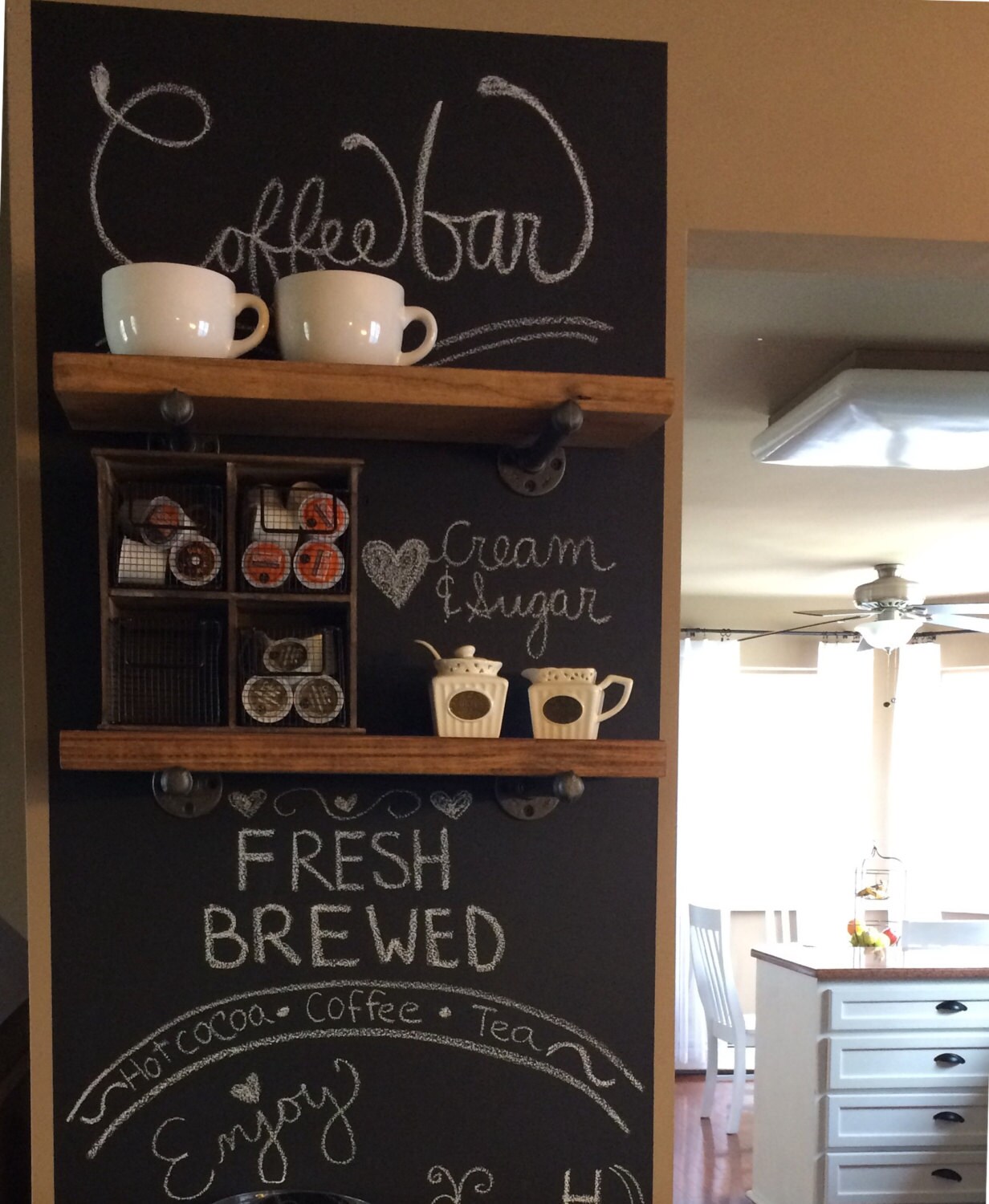 Rustic Floating Shelf Coffee Bar Shelf Kitchen Shelves | Etsy