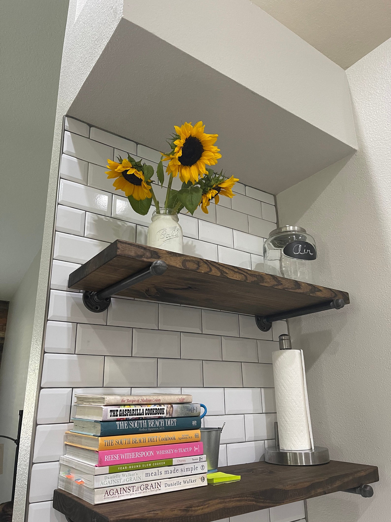 A Rustic Floating Shelf Coffee Bar Kitchen Shelves - Etsy