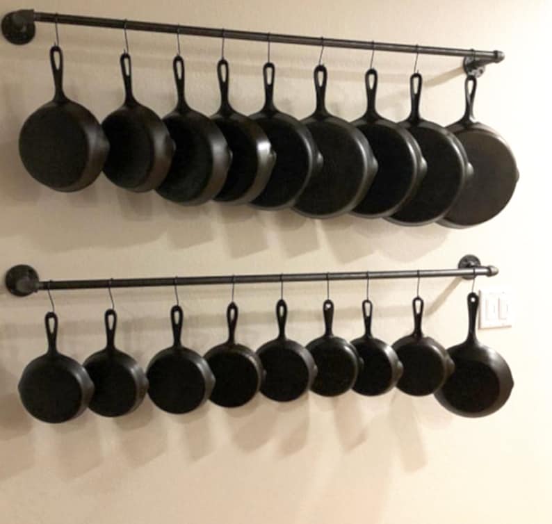 Single Kitchen Pot Rack Gun Metal Gray Various Length - Etsy