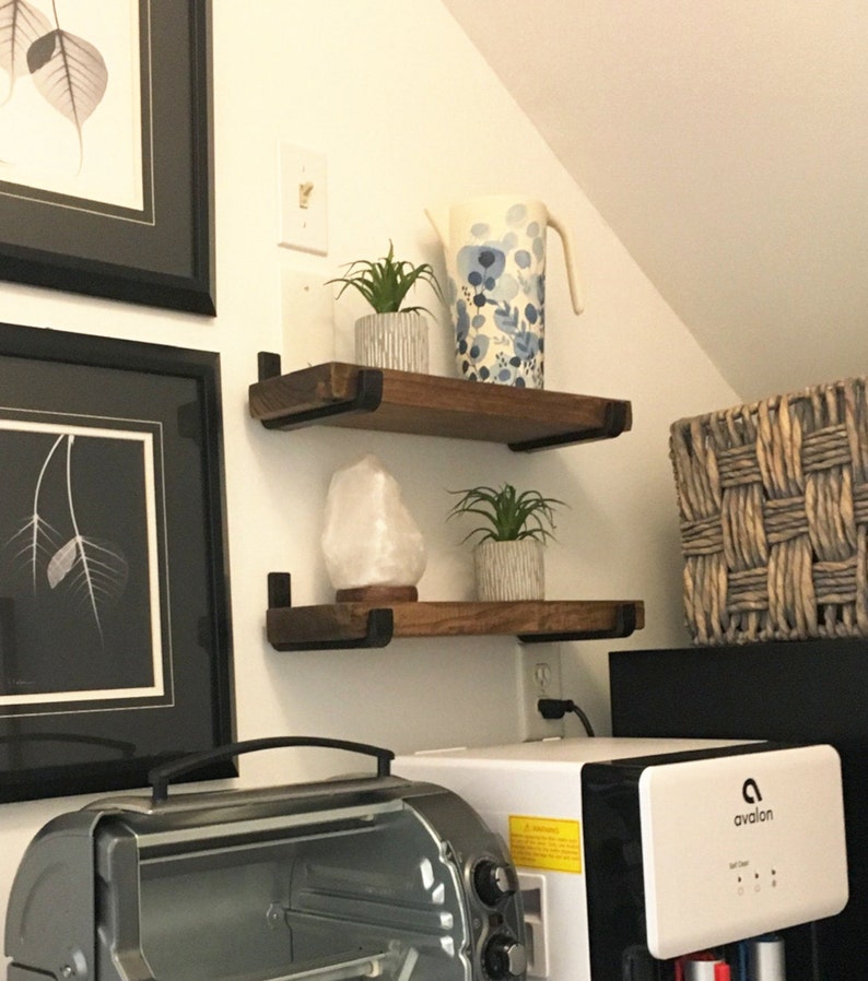 Floating Shelf With J Shaped Brackets Kitchen Shelf Modern - Etsy