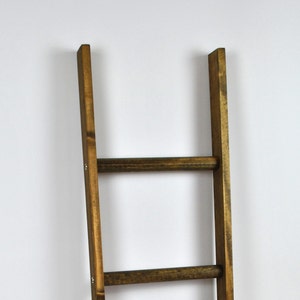Walnut Stained Rustic Ladder, 6' Rustic Ladder, Farmhouse Quilt Ladder ...