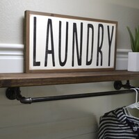 Industrial Laundry Hanging Bar, 11 Deep Laundry Hanger, Entryway ...