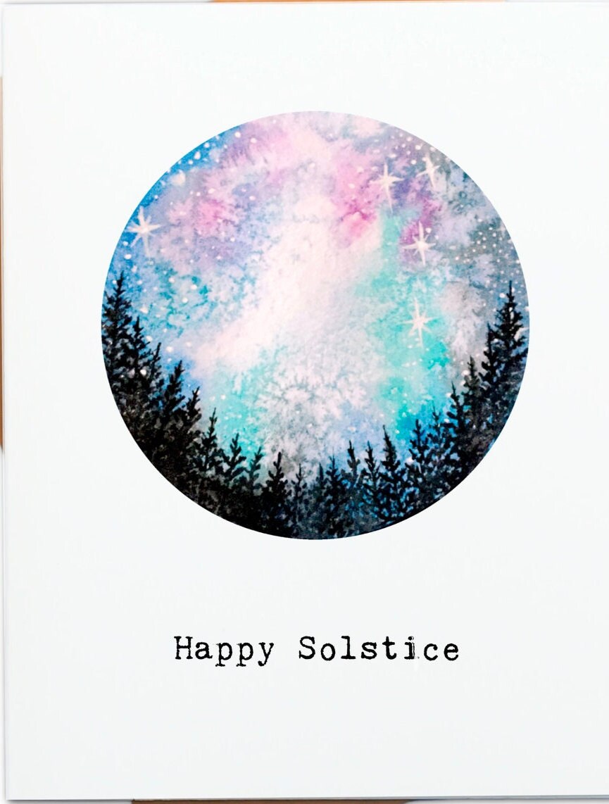 Solstice Cards | Set of 4, 6 or 8 | Solstice Notecards | Winter ...