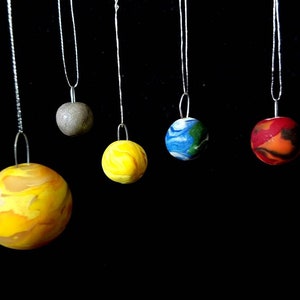 Mini Solar System Planet Ornament Set - Handmade Clay, Made in the USA ...