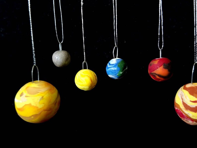 Mini Solar System Planet Ornament Set CLAY Handmade - Etsy