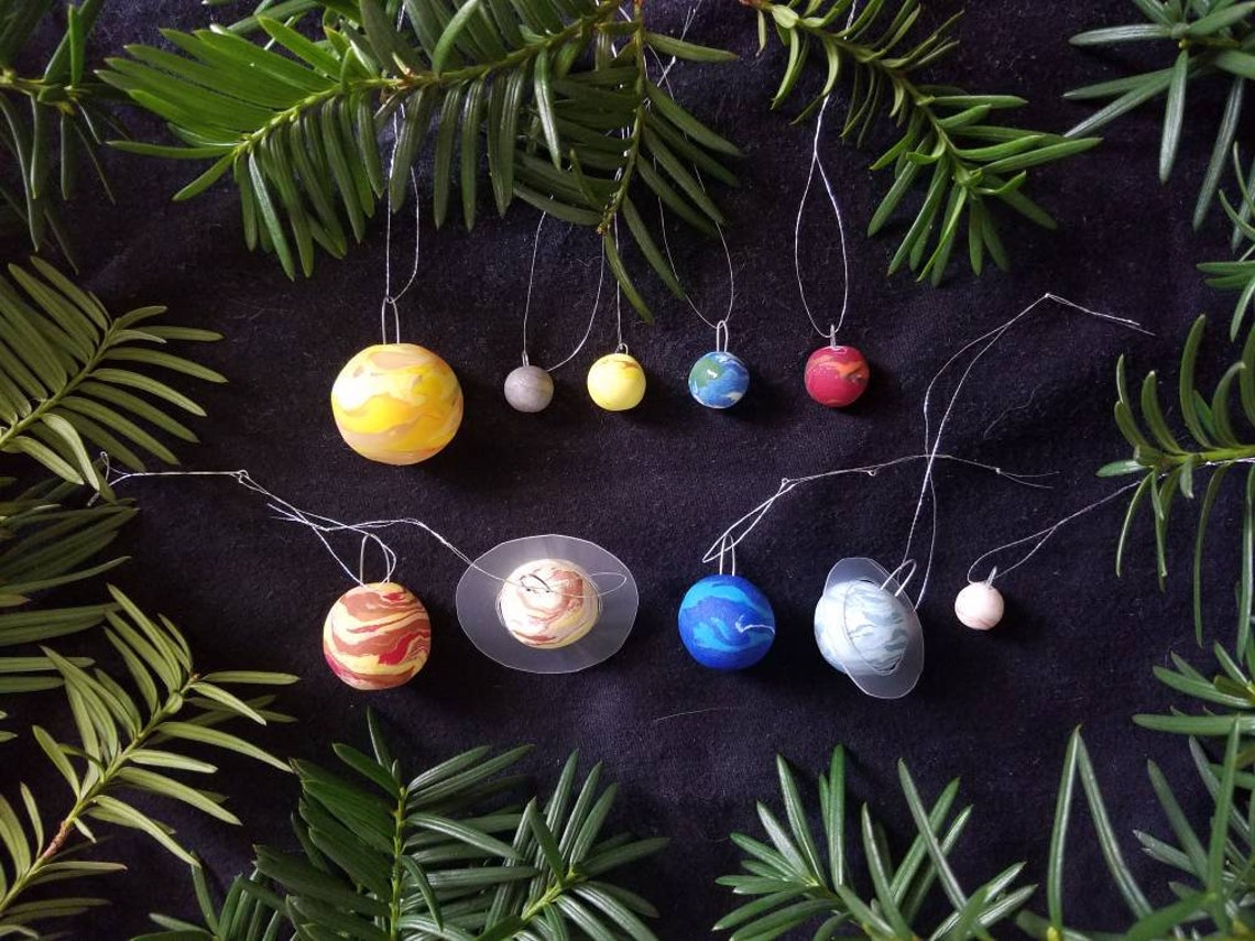 Mini Solar System Planet Ornament Set CLAY Handmade - Etsy