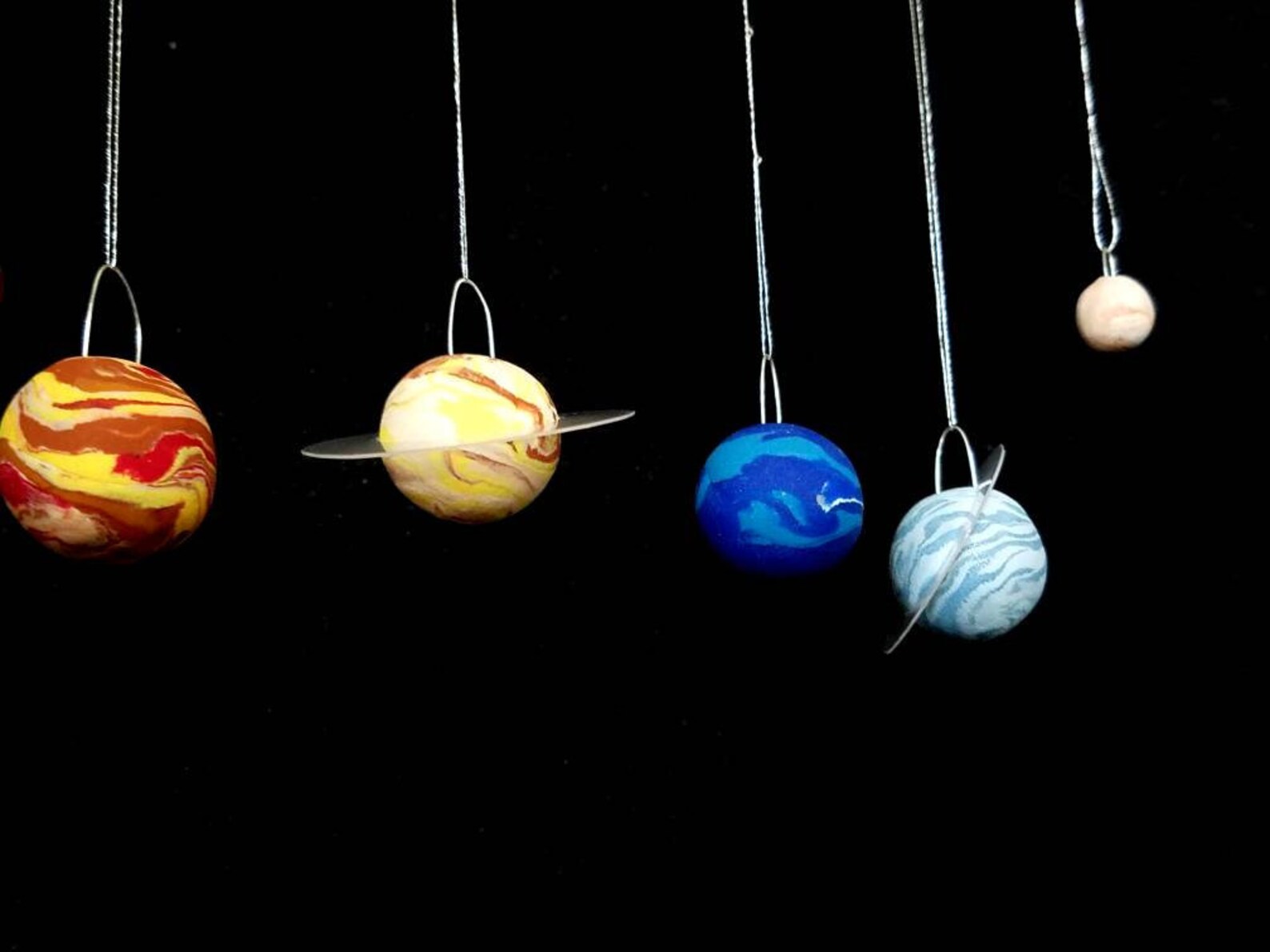 Mini Solar System Planet Ornament Set - Handmade Clay, Made in the USA ...