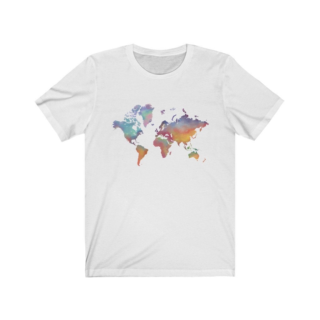 World Map Shirt, Travel Tshirt, World Map Print - Etsy