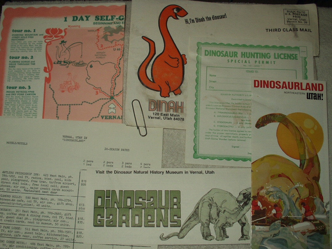 Rare Dinosaurland Vernal Utah Welcome Information Packet Dinah the ...