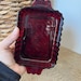 Vintage Ruby Red Rectangular Pressed Glass, Ribbed Diamond Pattern - Etsy