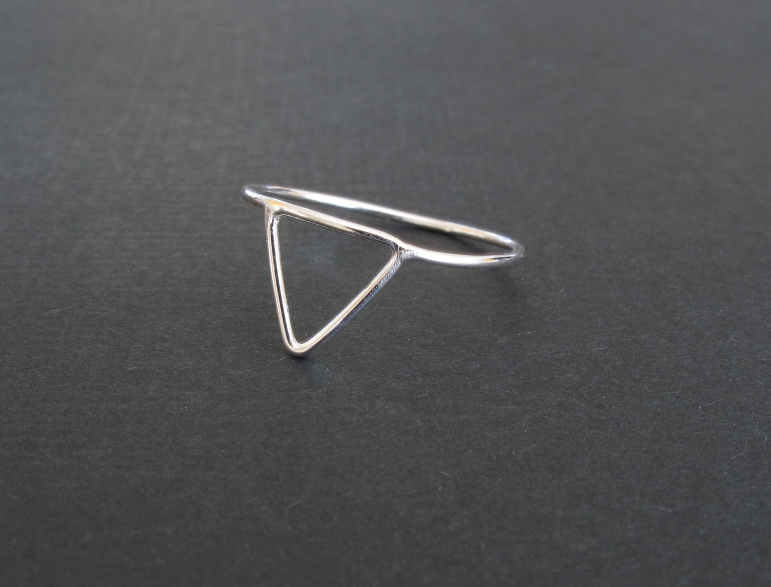 Sterling Silver Triangle Ring | Etsy
