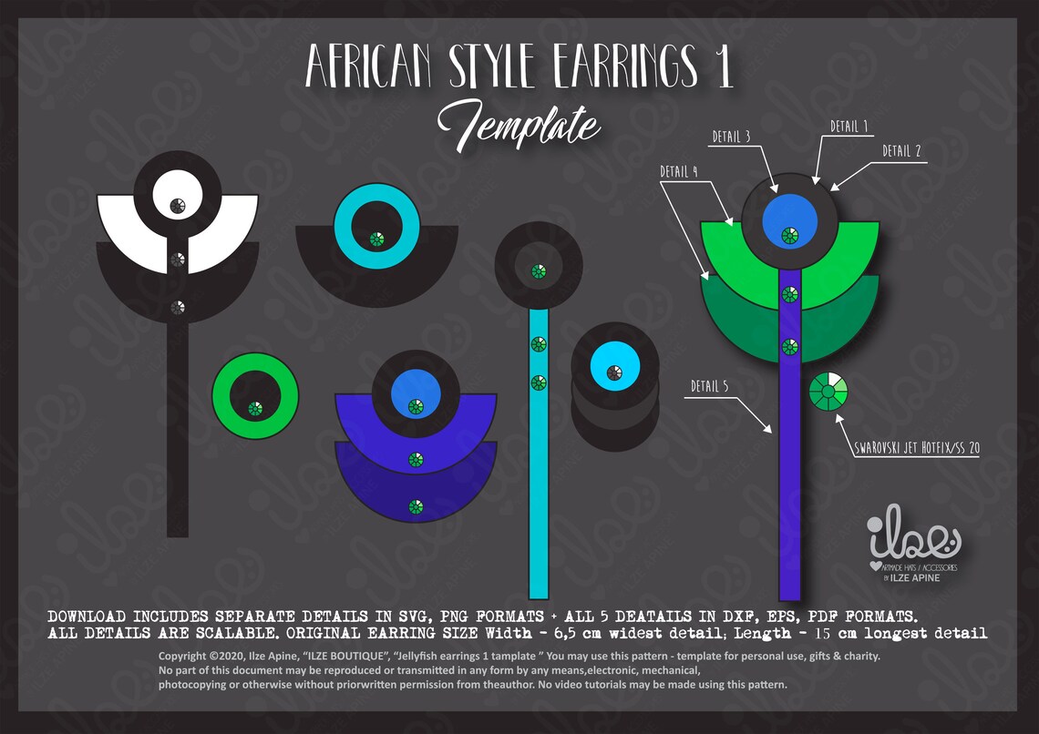 African Earrings Svg DIY Leather STUD Earrings Wood Vinyl - Etsy