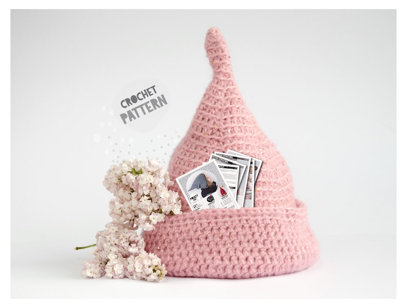 Crochet Pixie Hat Pattern, DIY Adult Christmas Gnome Hat Pattern, Funny ...