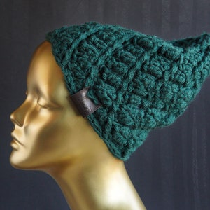 Chunky Knit Pixie Hat With Flower: Wool Blend Elf Costume - Etsy