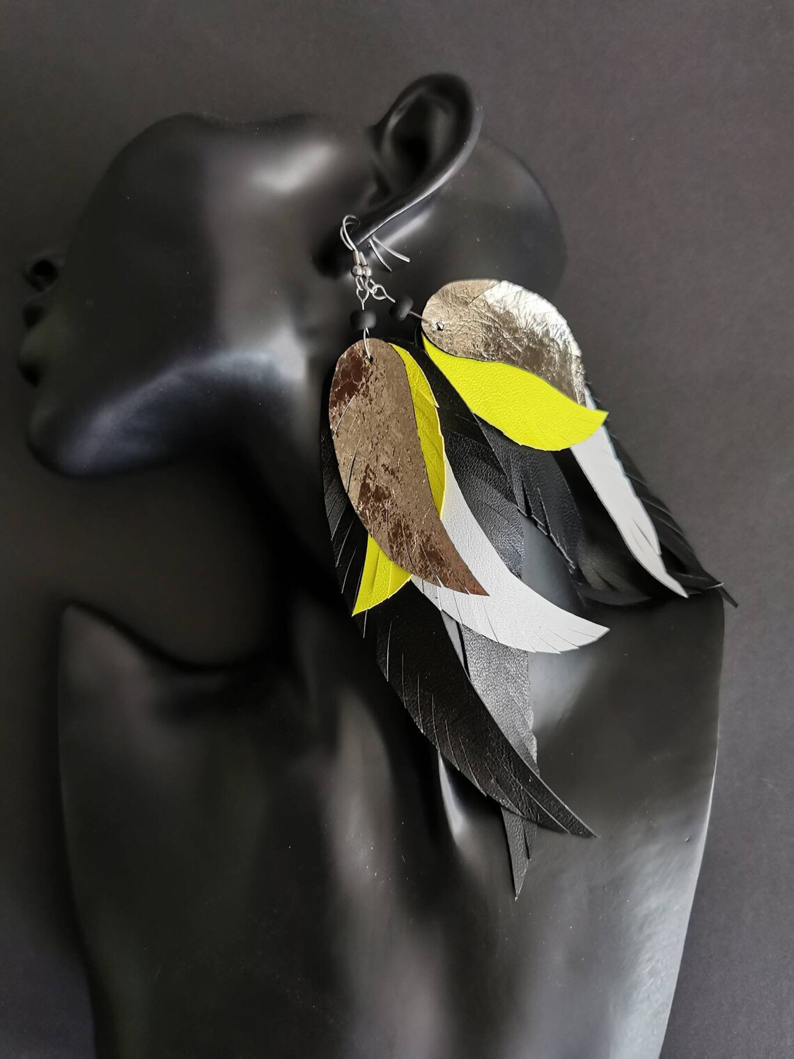 Leather Feather Earrings SVG DIY Earrings Template Vector - Etsy