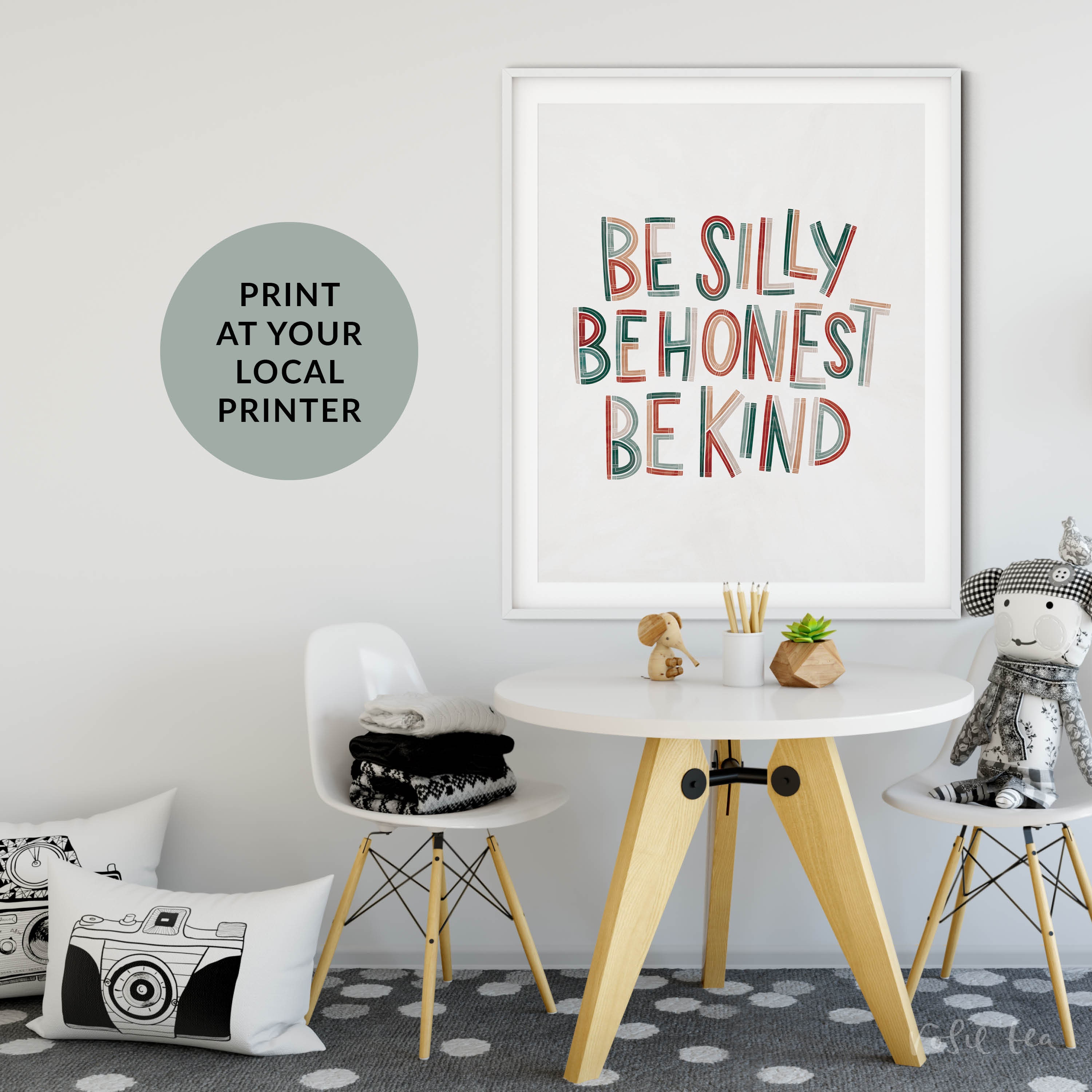 Be Silly Be Honest Be Kind Nursery Print Home Decor Hand | Etsy