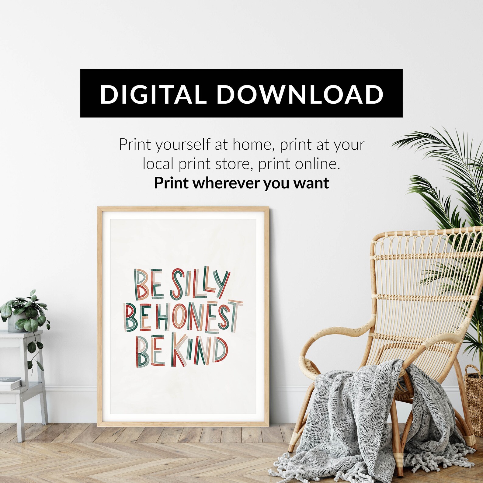 Be Silly Be Honest Be Kind Nursery Print Home Decor Hand - Etsy