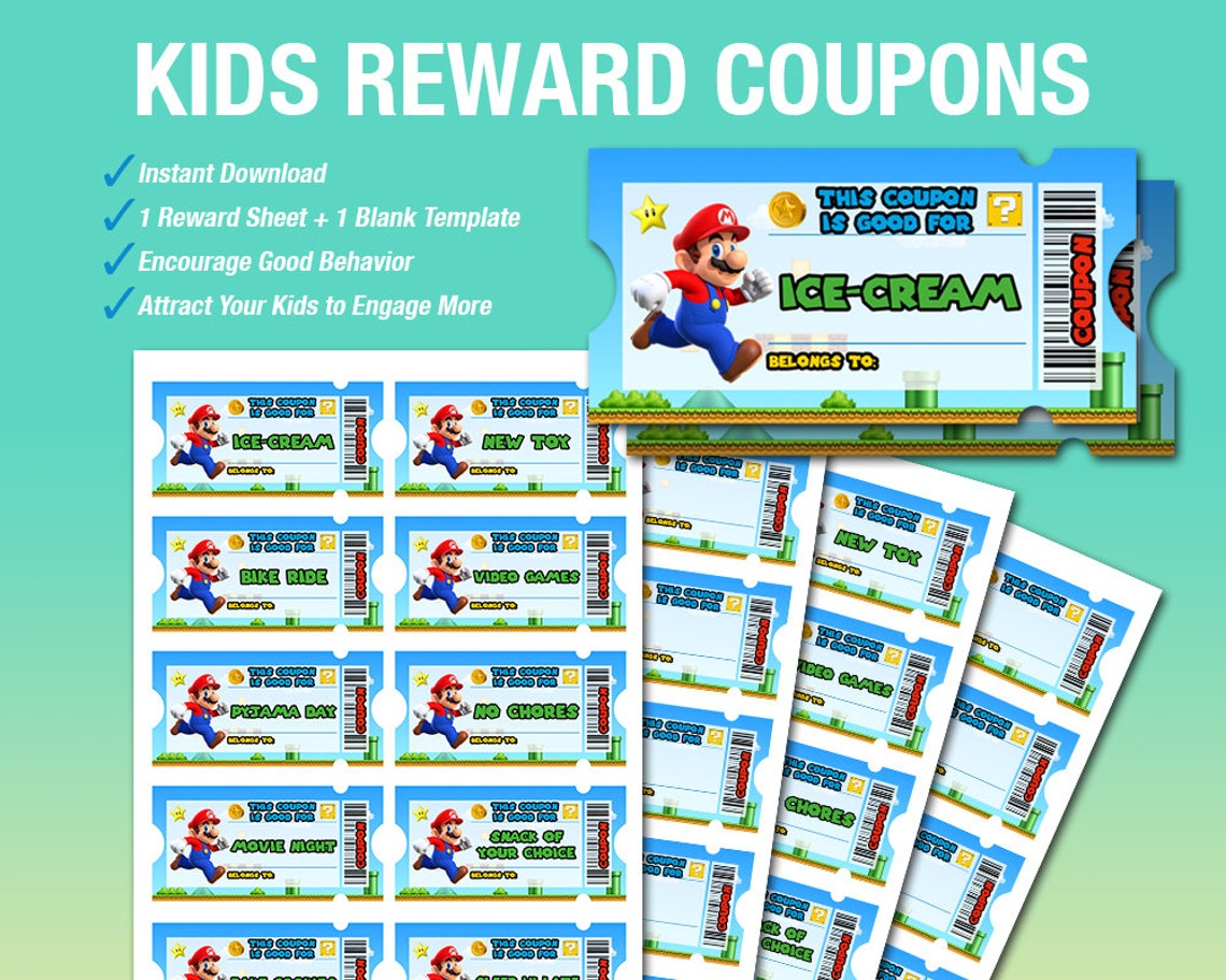 Cupones de recompensa para niños Boletos de recompensa imprimibles ...