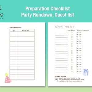 Birthday Party Planner Printable Birthday Budget Planner PDF Digital ...