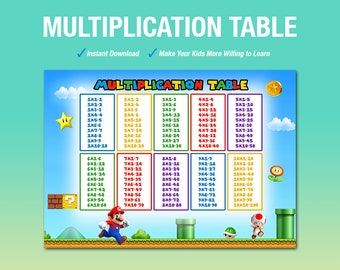 Gold Star Theme 20x20 Multiplication Chart Printable - Etsy