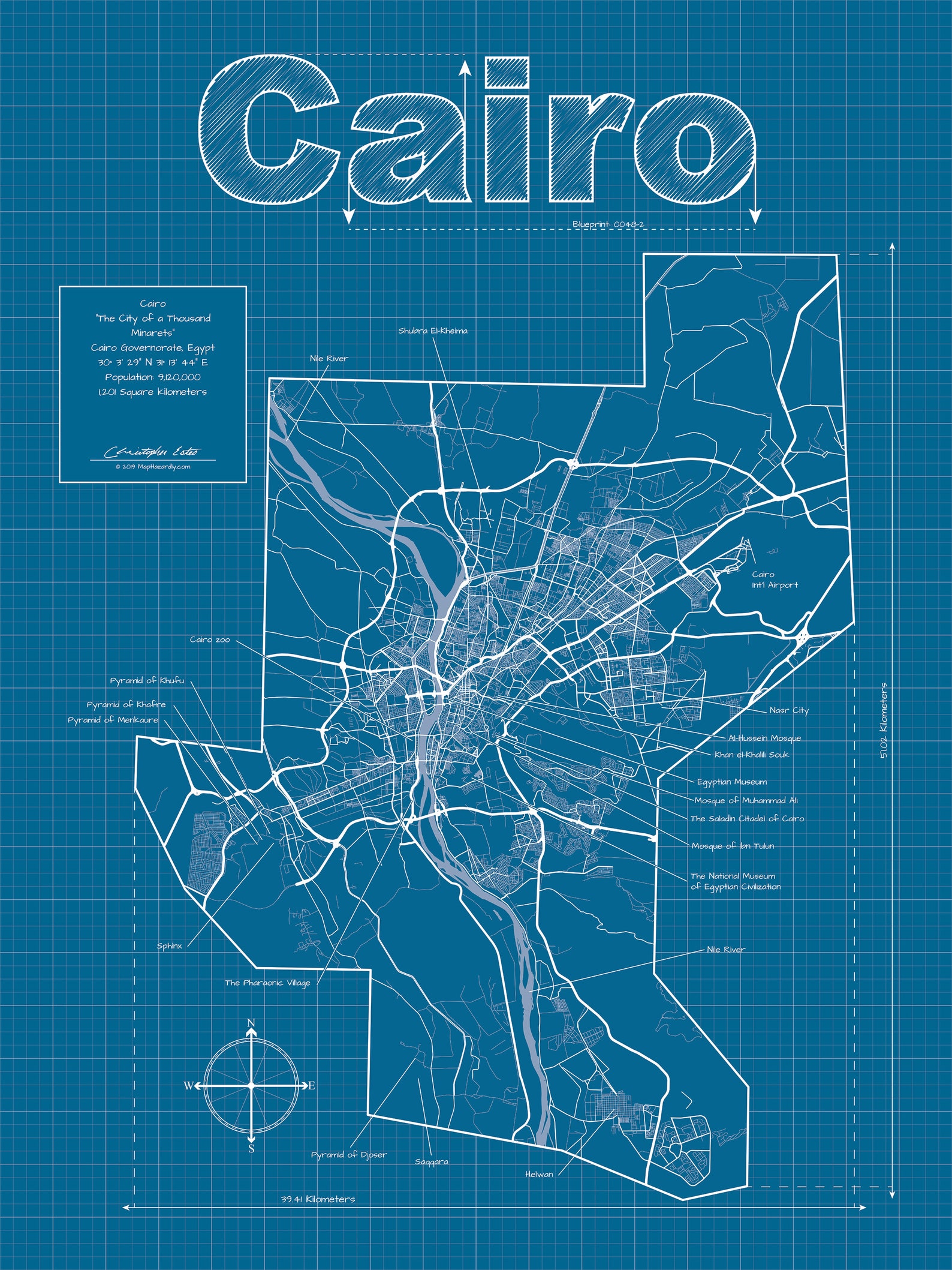 Cairo Map Cairo Egypt Map Cairo Street Map Cairo Wall | Etsy