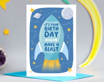 Rocket Birthday Card - Etsy UK