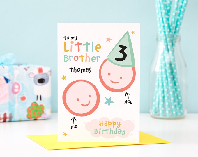 Little Brother Birthday Card / Brother Birthday Card / Big Brother ...