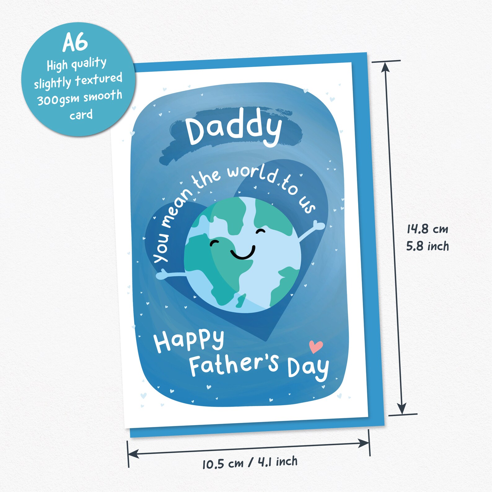 Daddy You Mean the World Fathers Day Card / Personalised | Etsy