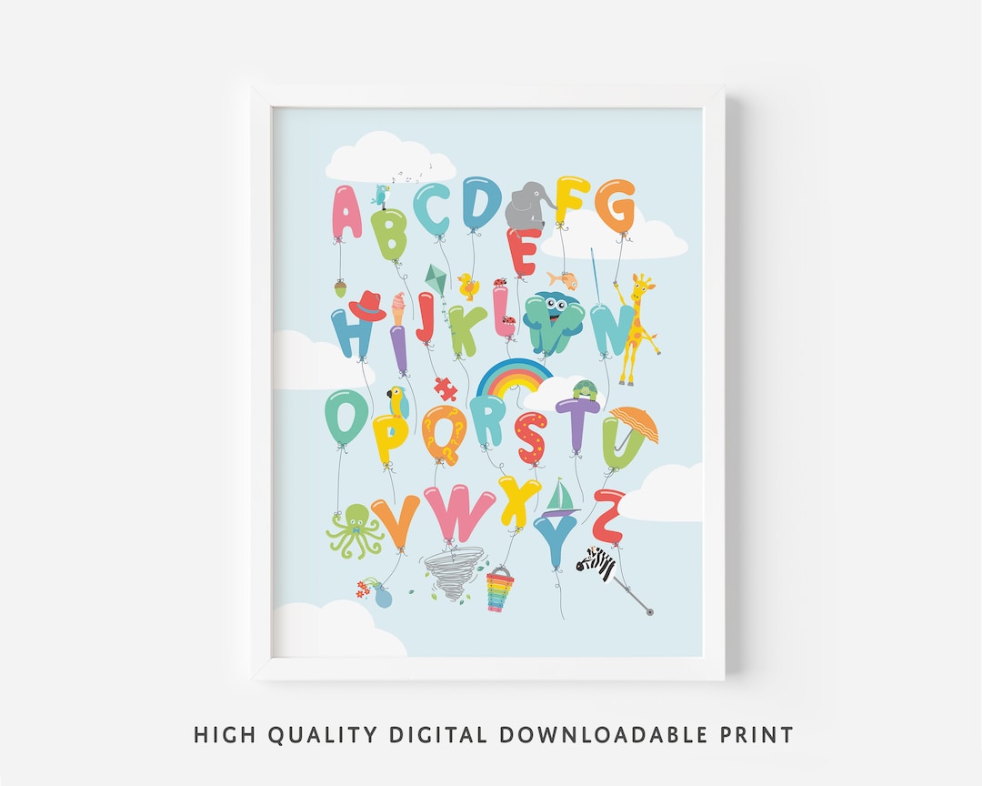 Balloon Alphabet Print - Digital Download - Etsy