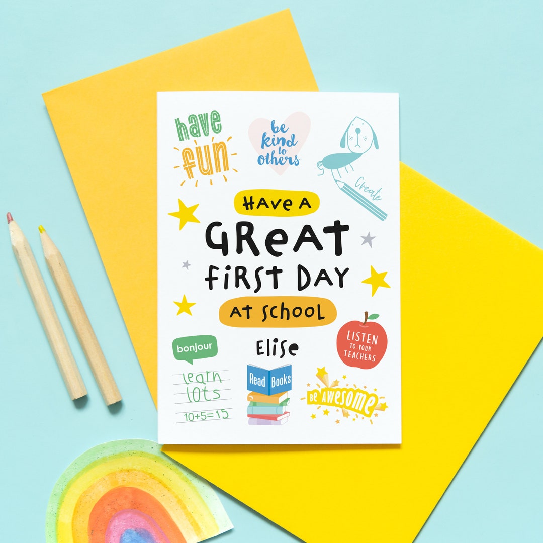 Personalised 1st Day at School Card / First Day of School / First Day ...