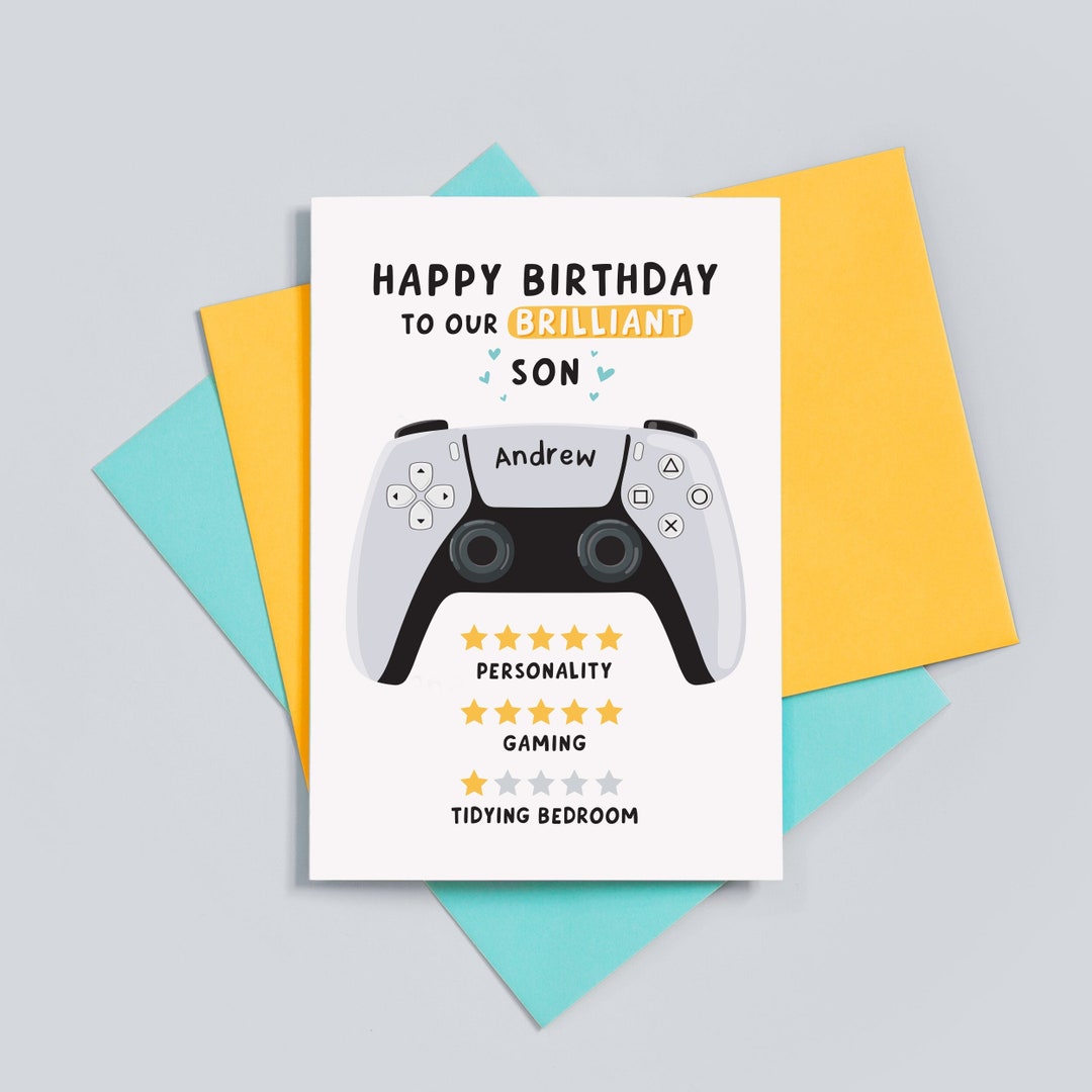 Funny PS5 Birthday Card Son Gamer Birthday Card for Son / Personalised ...
