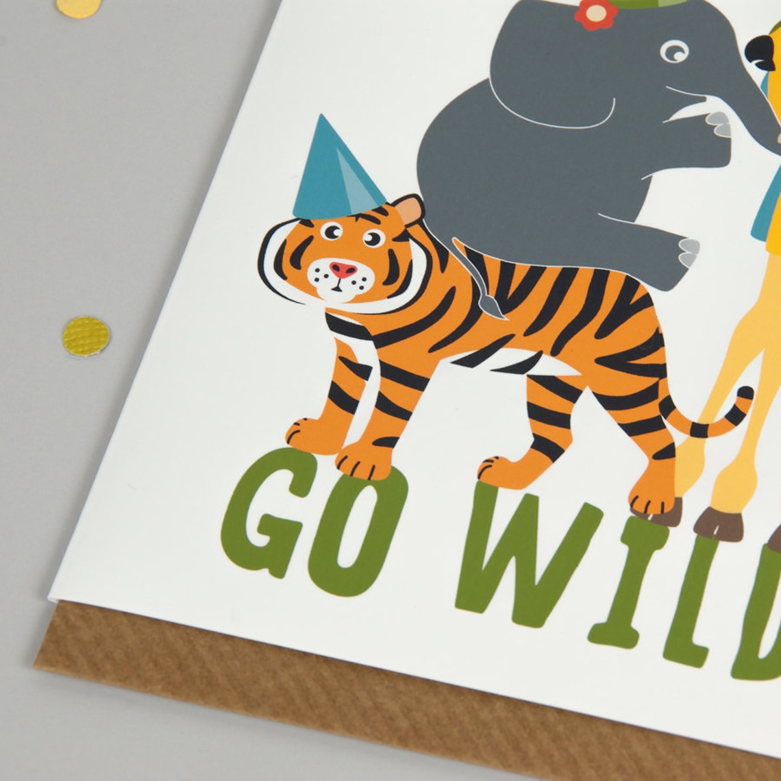 Go Wild Animal Birthday Card / Kids Birthday Card / Childrens | Etsy