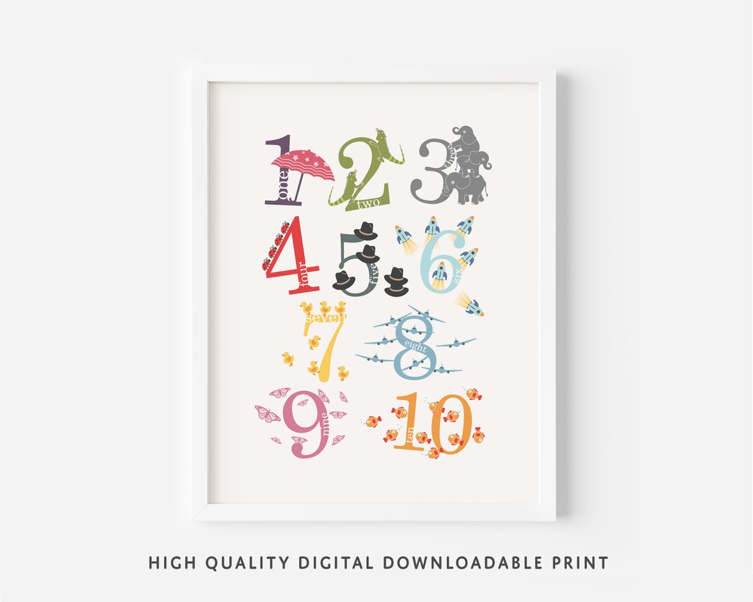 Colourful Numbers Print - Digital Download - Printable - Etsy