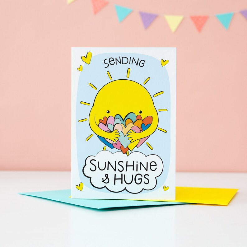 Hug Card Sending Hugs Card Sending Love Card Sunshine Etsy