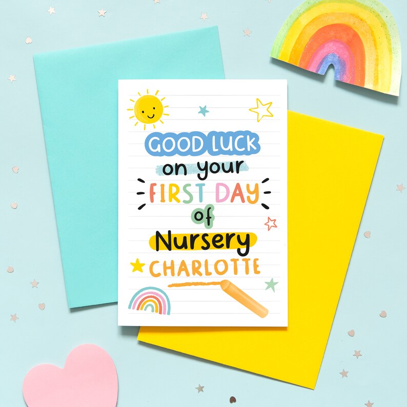 Good Luck on your 1st Day of School Personalised Card / 1st | Etsy
