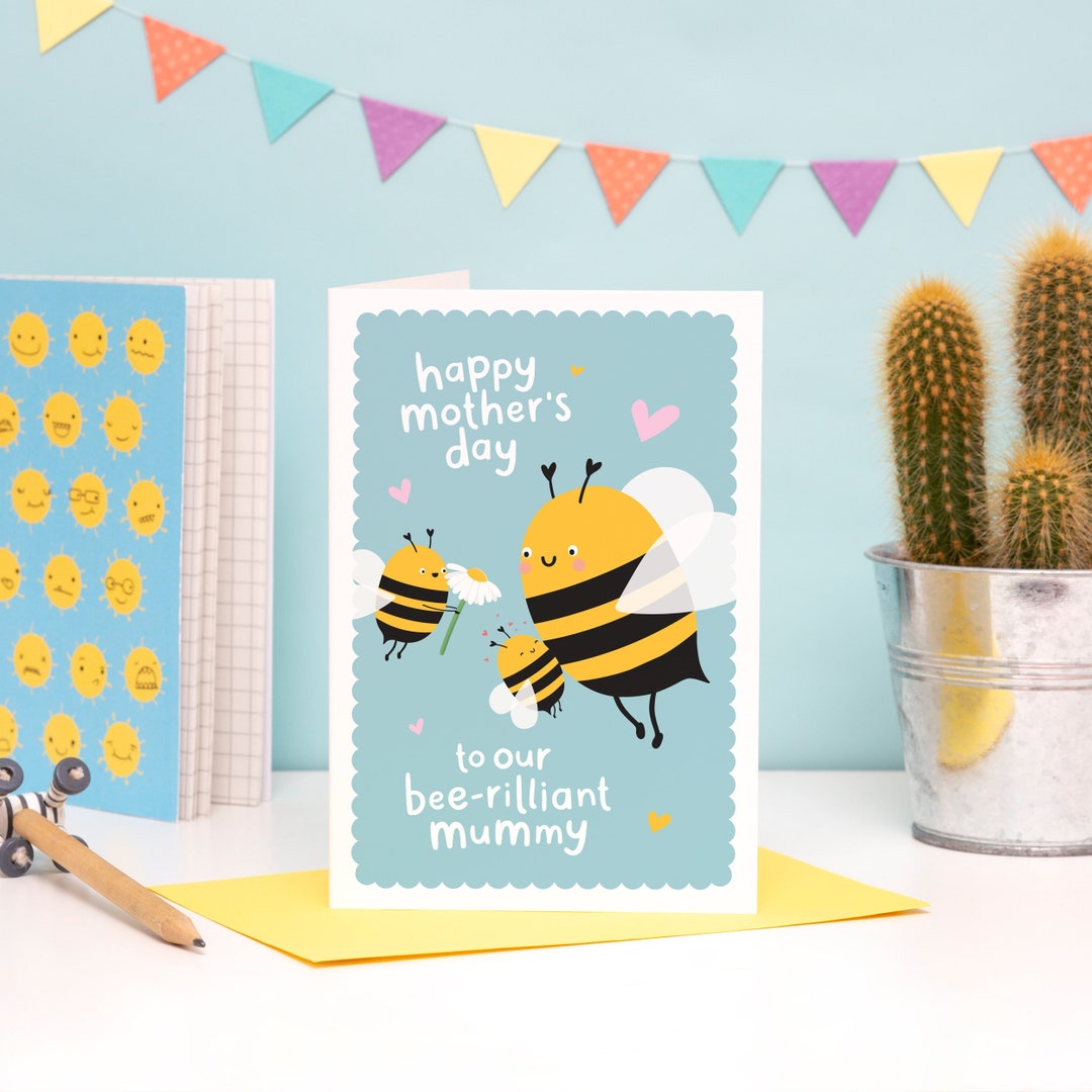 Bee Mummy Mother's Day Card / Cute Mother's Day Card for Mummy / From ...