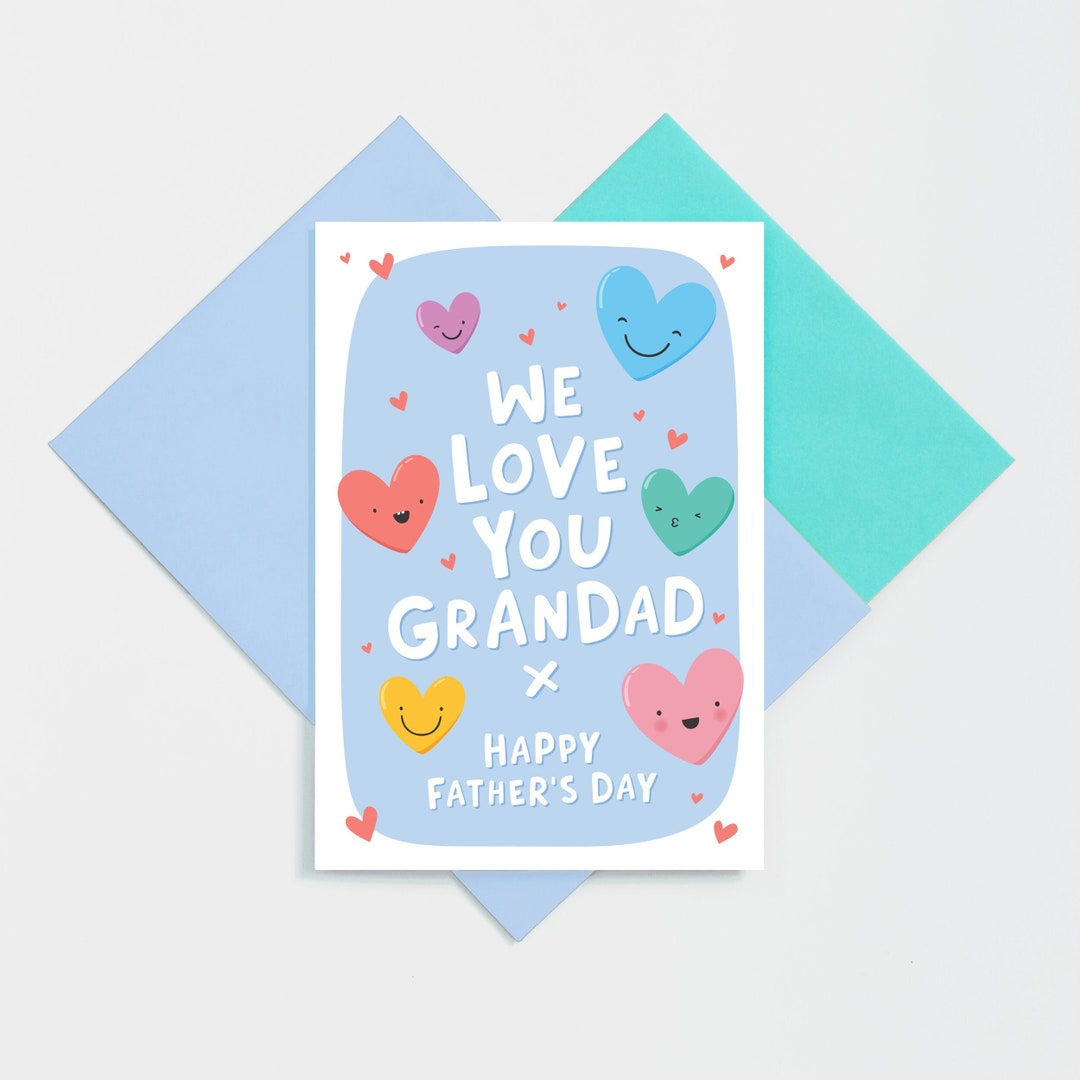 Grandad We Love You Father's Day Card / Grandpa Father's Day Card From ...