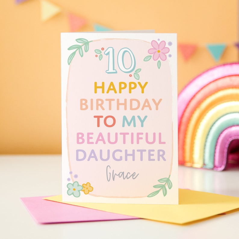 Personalised Daughter Birthday Card / Daughter Card / 10th - Etsy