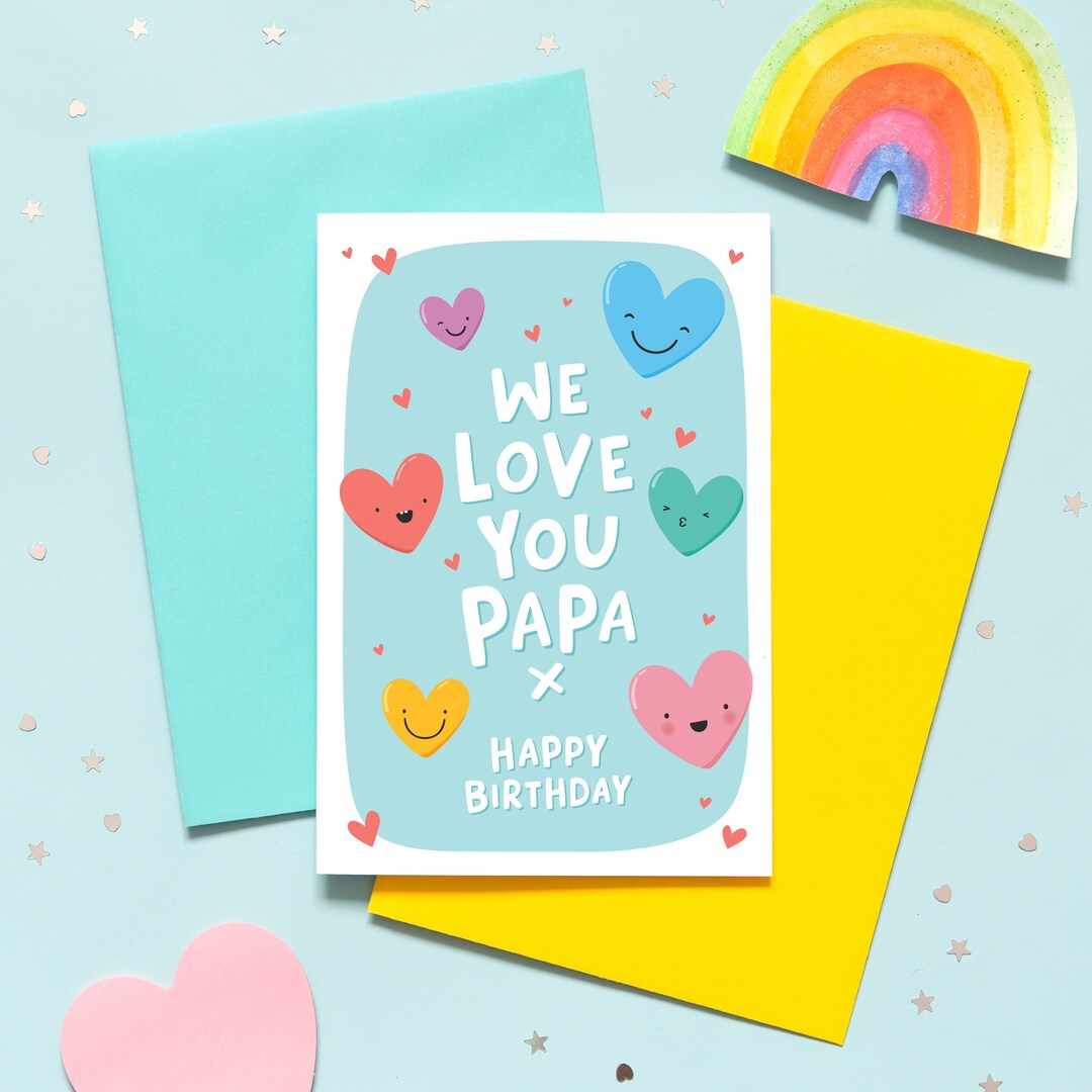 Papa Birthday Card We Love You / Personalised Birthday Card for Papa ...