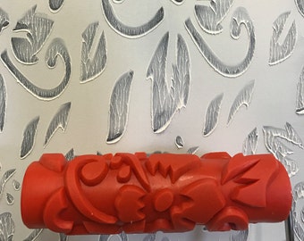 Artsy Leaf Pattern Decorative Patterned Paint Roller | Etsy