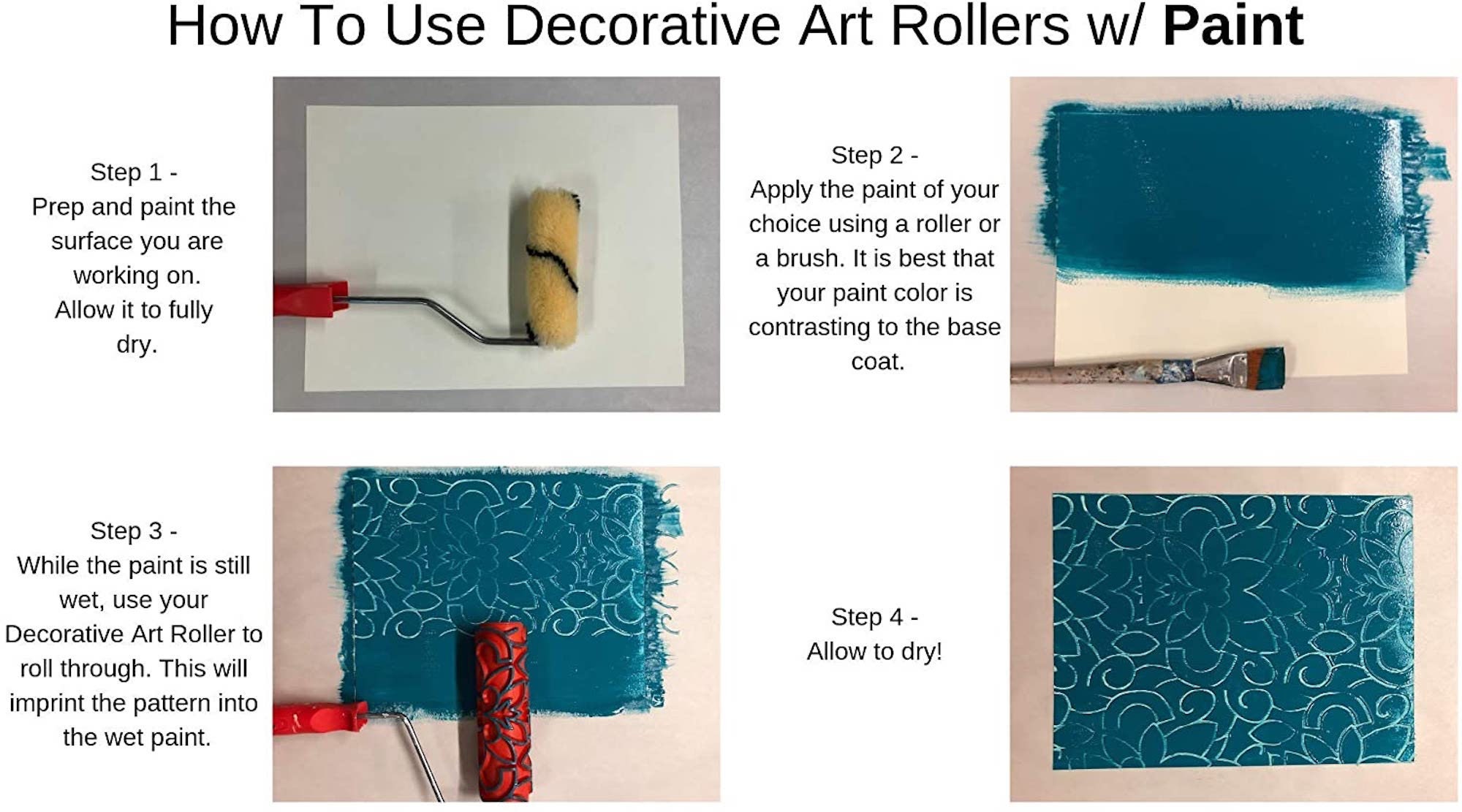Organic Groove Decorative Patterned Paint Roller - Etsy