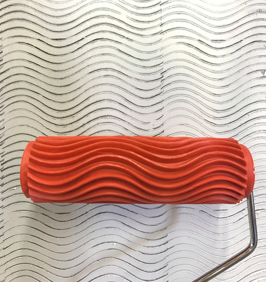 Wavy Horizontal Lines - Decorative Patterned Paint Roller - Etsy