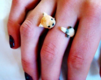 HANDMADE Animal Clay Rings, Cat, Dog, Bunny, Bear, Animals, Cute ...