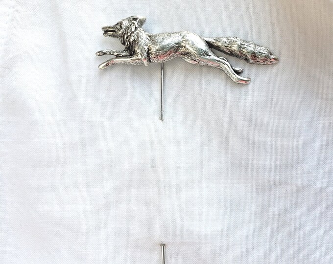 Silver Fox Stick Pin Lapel Pin Woodland Forest Nature - Etsy
