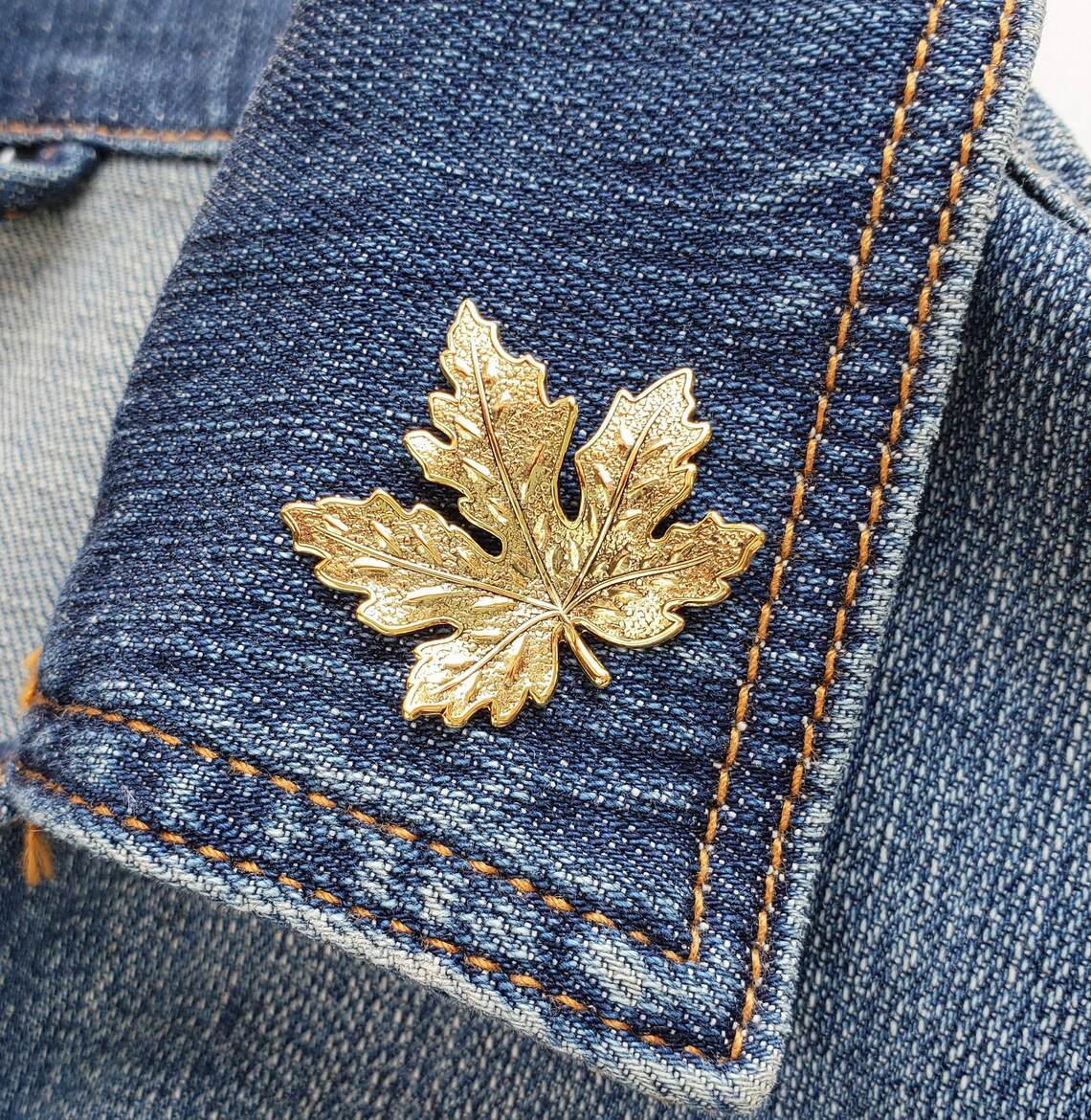 Maple Leaf Pin in 24k Gold Brooch Lapel Pin Autumn | Etsy
