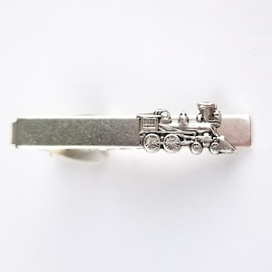 Silver Classic Train Locomotive Steam Engine Tie Clip, Engineer ...