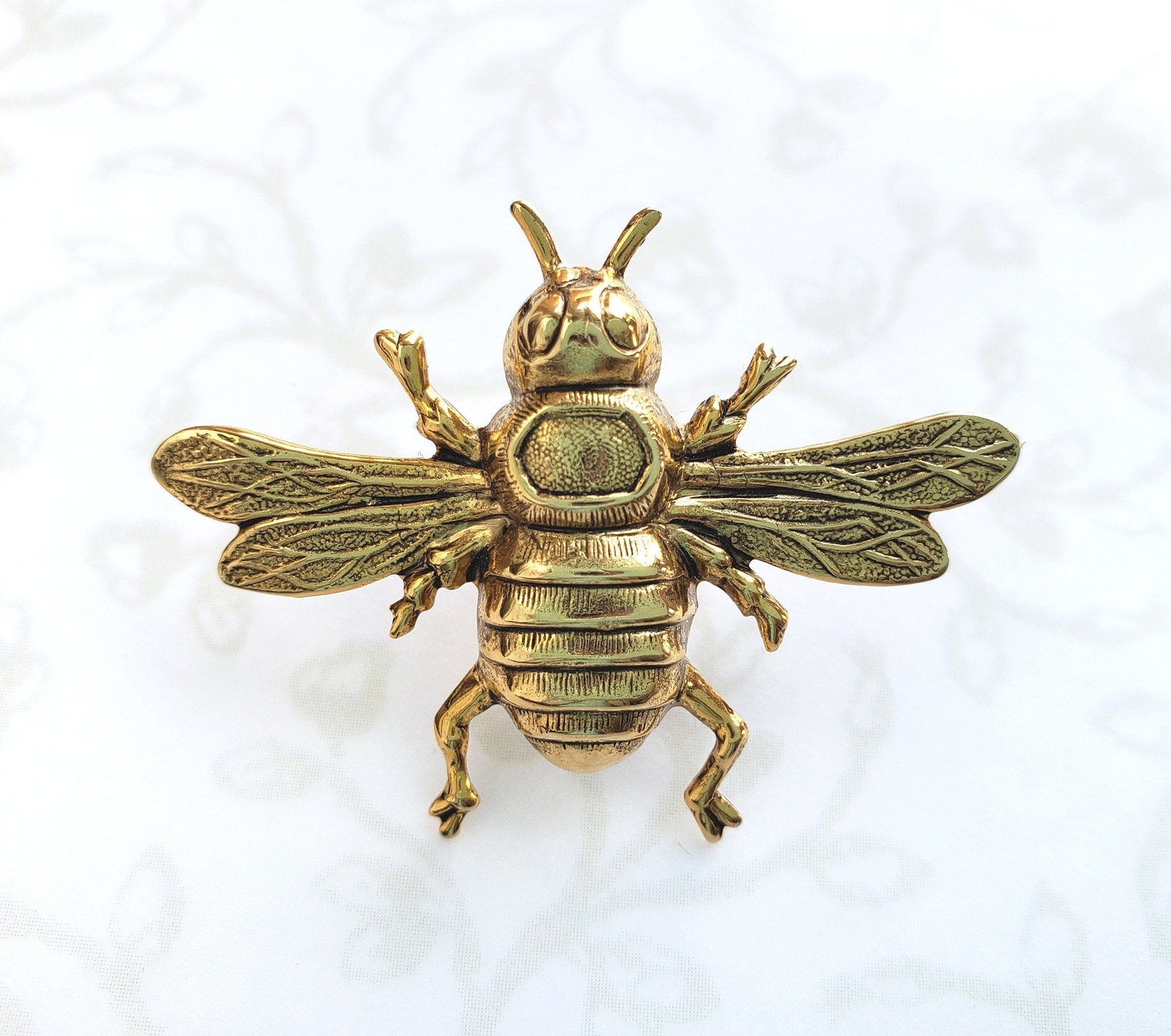 24k Gold Bumble Bee Brooch, Pin, Lapel Pin, Gardener, Woodland, Honey ...